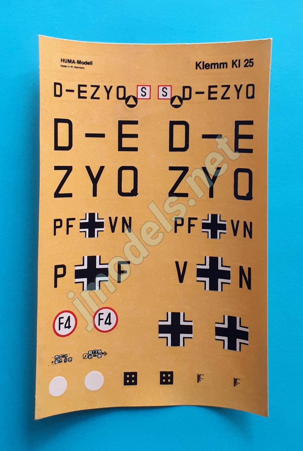 Klemm Kl 25 [Huma Modell 1/72] – jmodels.net